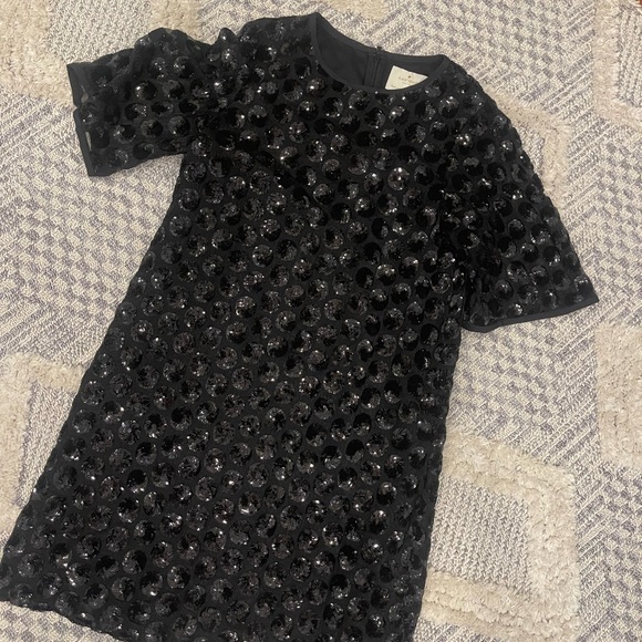 Kate Spade Black Make Magic Sequin Dot Dress Size 2 NWT